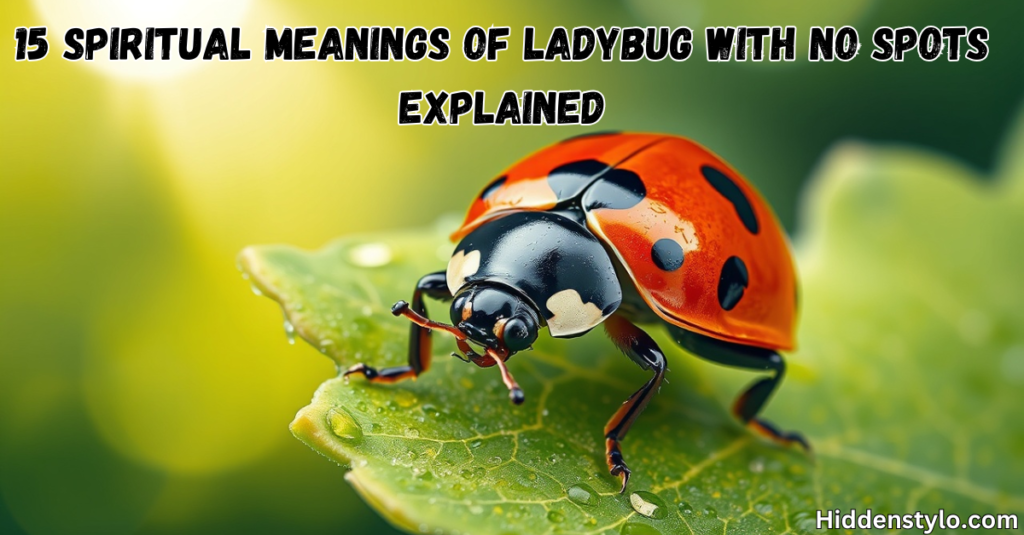 15 Spiritual Meanings of Ladybug With No Spots Explained - Hidden Stylo